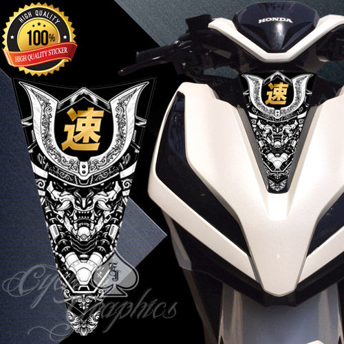 HONDA CLICK FRONT STICKER ASIAN WARRIOR KANJI CHROME ej cycle | Lazada PH