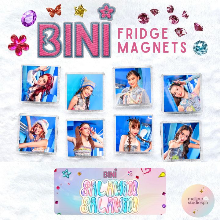SET of 8 Bini Magnet Merch Salamin Pantropiko Biniverse Jhoanna Aiah ...