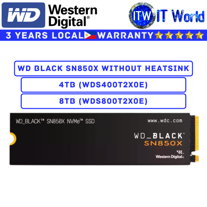 Itw | Western Digital 4TB/8TB M 2 NVMe SSD M2 NVMe SSD WD Black SN850X ...
