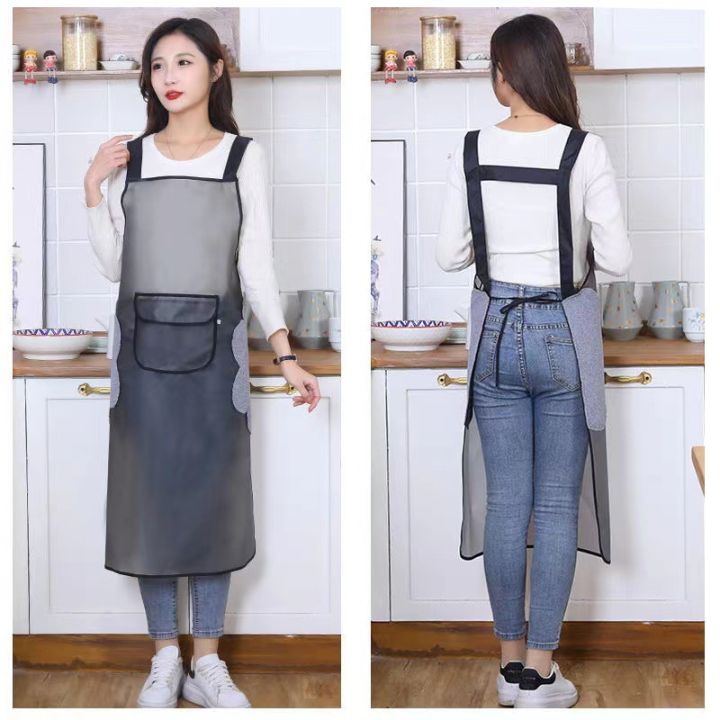 Worry Free Ready Stock Frosted Translucent Kitchen Apron Waterproof Oil ...