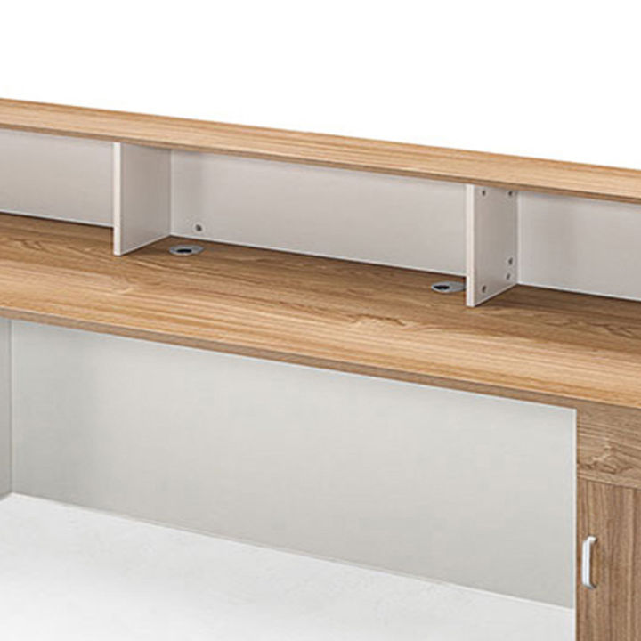 The reception desk at the front desk is simple and modern. Creative ...