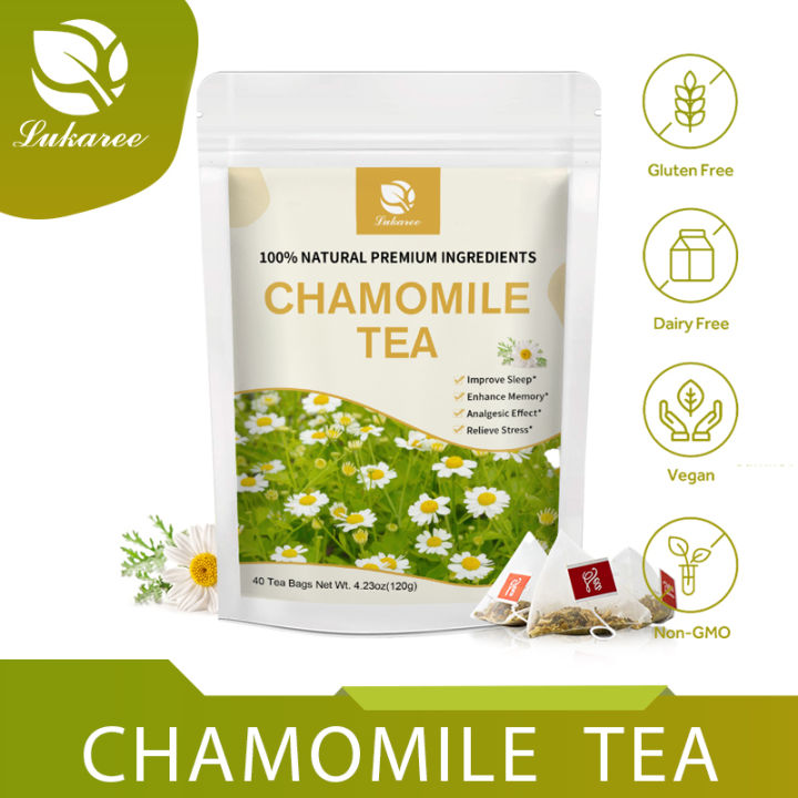 LUKAREE Natural Chamomile Tea Help Sleep Stress Relief Gastrointestinal ...