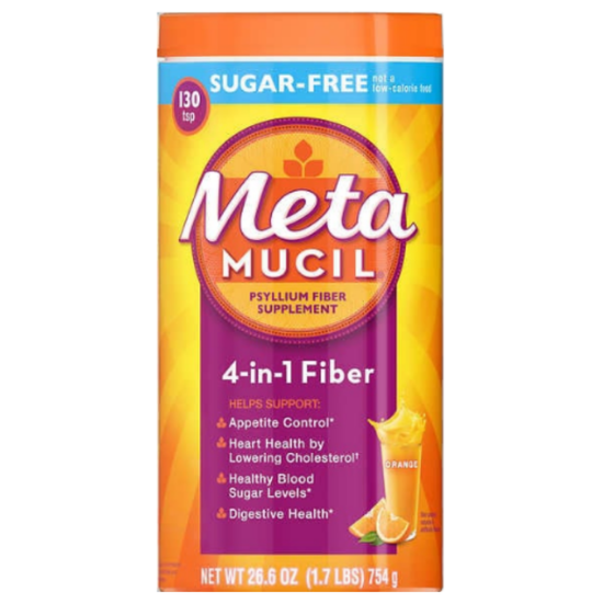 Metamucil | 4-in-1 Psyllium Fiber Supplement Powder Sugar-Free Orange ...