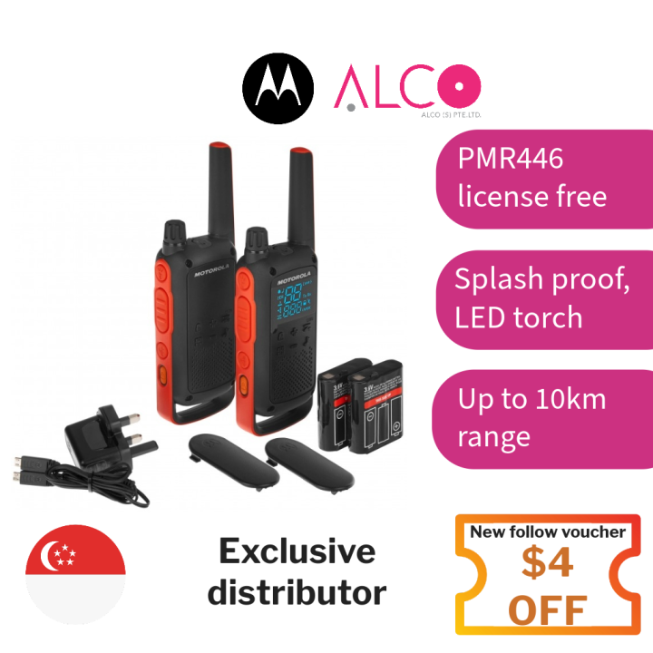 Motorola Walkie Talkie TALKABOUT T82 (10KM Range) 1 Year Warranty | Lazada Singapore