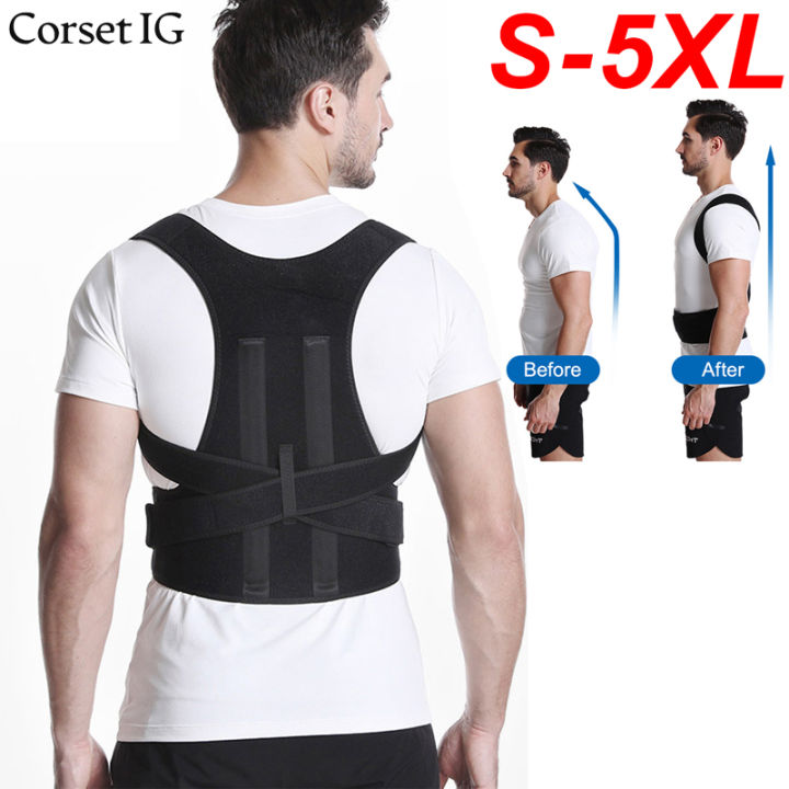Corset IG Plus Size Adjustable Back Supporter Posture Corrector For Men ...