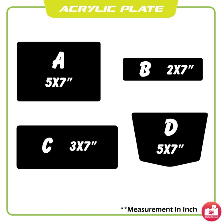 Black Acrylic Plate Number Motorcycle / Papan Acrylic Hitam nombor ...