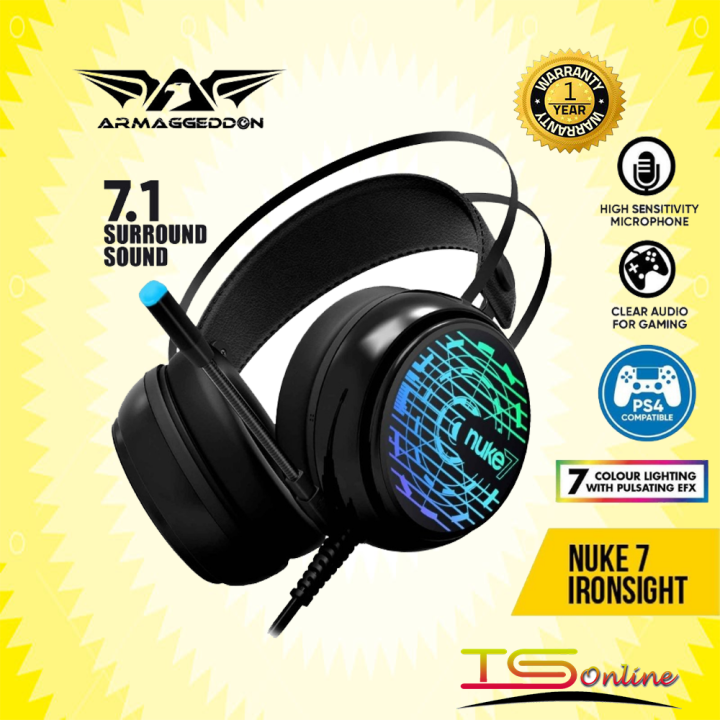 Armaggeddon Nuke 7 - 7.1 Surround Sound Gaming Headset For PC/Desktop ...