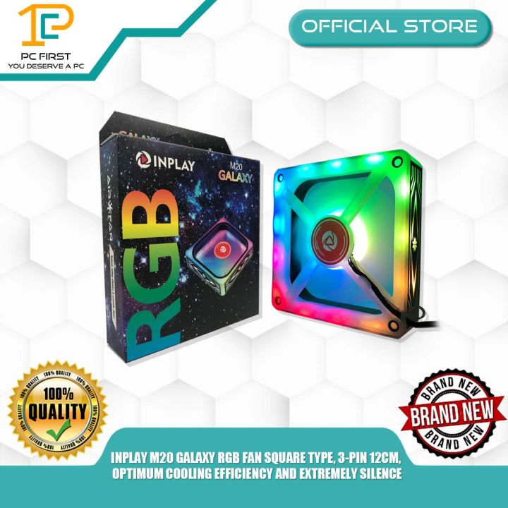 INPLAY M20 GALAXY RGB FAN SQUARE TYPE, 3-PIN 12CM, OPTIMUM COOLING ...