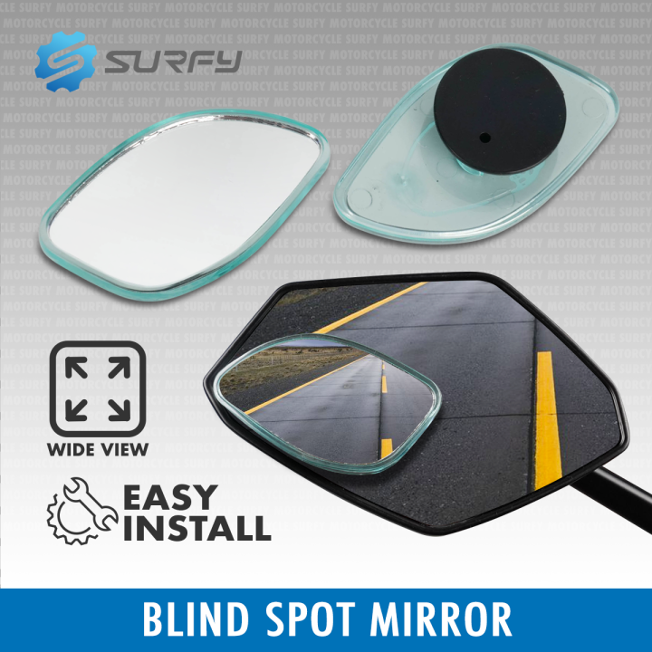 Motorcycle Blind Spot Mirror Set View Wide Adjustbale Waterproof 360 ...