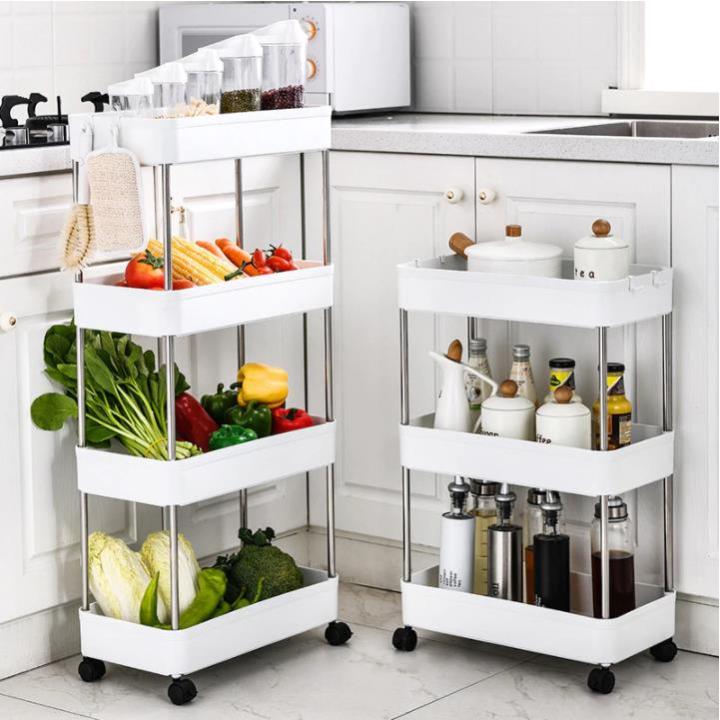 ABS ABSL Interspace Storage Rack Gap Shelf Pulley Mobile Kitchen Toilet ...