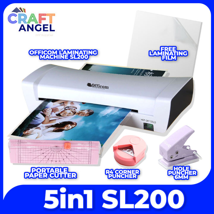 Officom SL200 Laminating Machine Package Set A4 Size Laminator for Hot and Cold Laminated Film ...