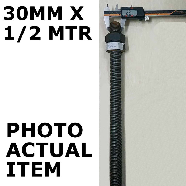 BI THREADED ROD 30MM X 1/2 METER WITH 2 PIECE NUT