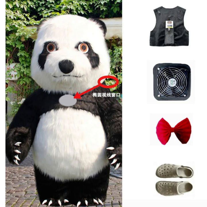 10ft Inflatable Panda คอสเพลย์เครื่องแต่งกาย Mascot สำหรับโฆษณา ...