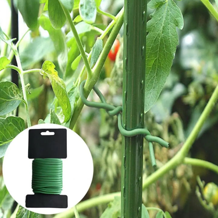 10M Garden Wire Heavy Duty Green Coated Plant Twist Tie Garden Training ...