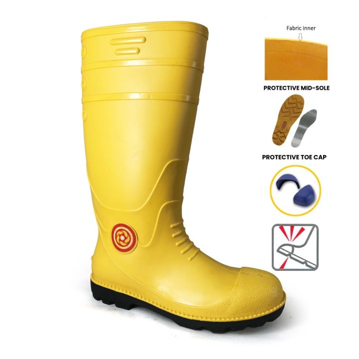 【100% ORI】YELLOW RUBBER BOOT WITH STEEL TOE KORAKOH (KASUT GETAH BESI ...