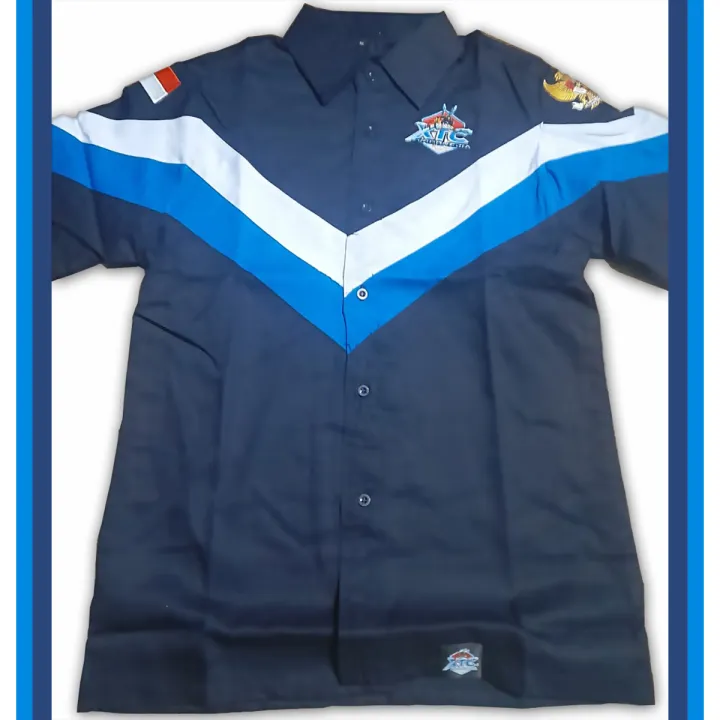Kemeja XTC Original Navy Polet Label XTC Indonesia | Lazada Indonesia