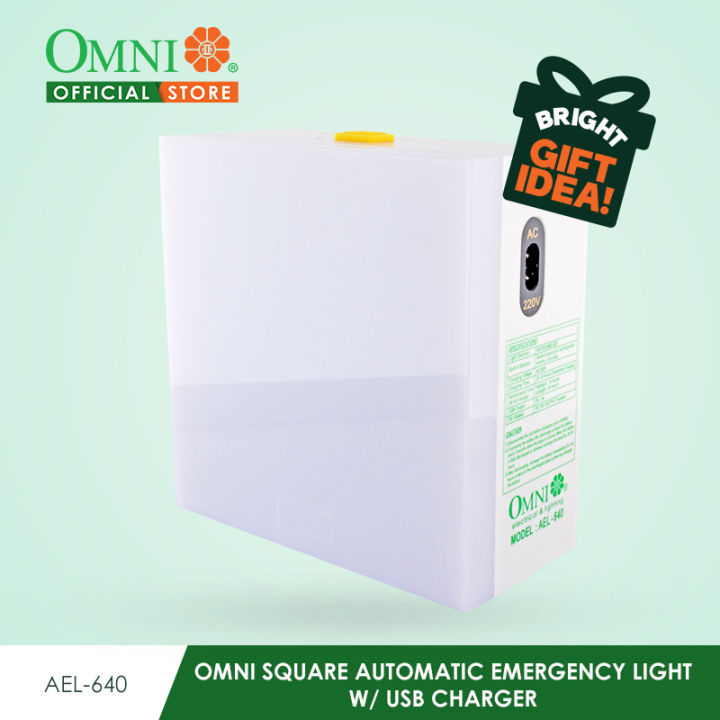 OMNI Square Automatic Emergency Light w/ USB Charger - AEL-640 | Lazada PH