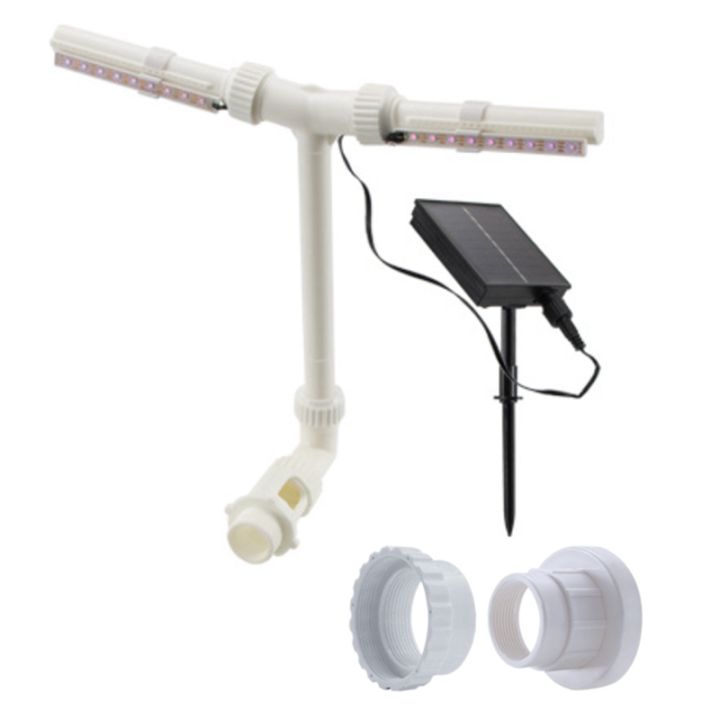 Dual Pool Sprinkler Fountain with Solar Power, RGB Lights and Auto ...