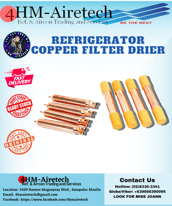 FOURHM Refrigerator Copper Filter Drier, Drier Filter for Fridge Sold ...