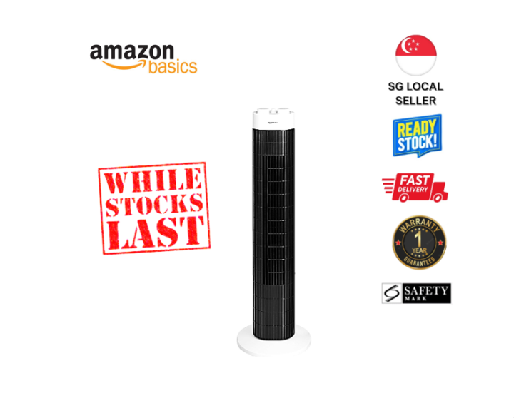 AMAZONBASICS High Quality 3 speed Oscillating Electric Tower Fan with ...