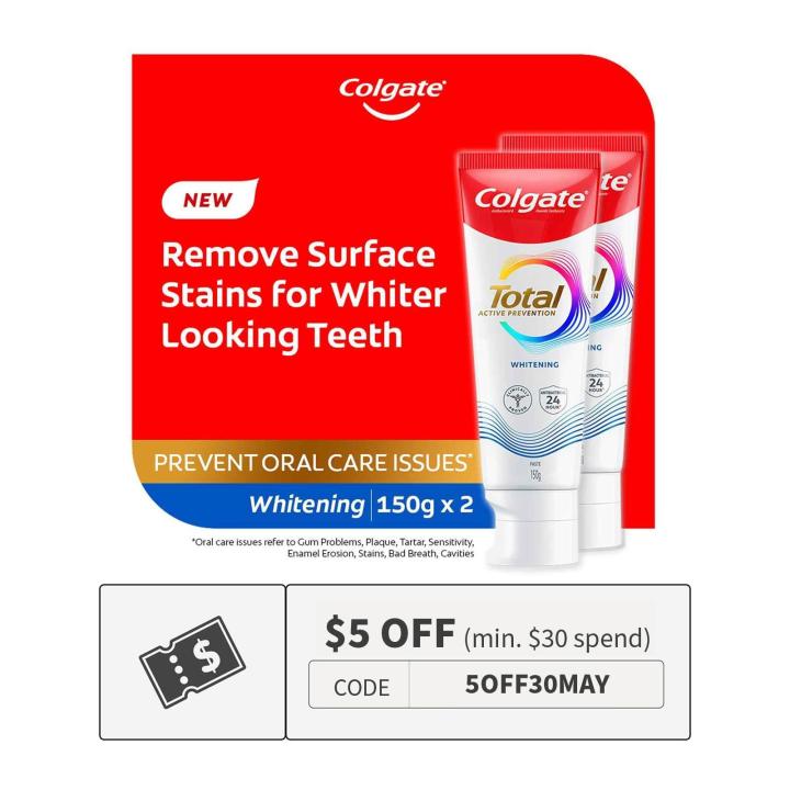 Colgate Total Whitening Toothpaste Twin Valuepack 150G X 2 | Lazada ...