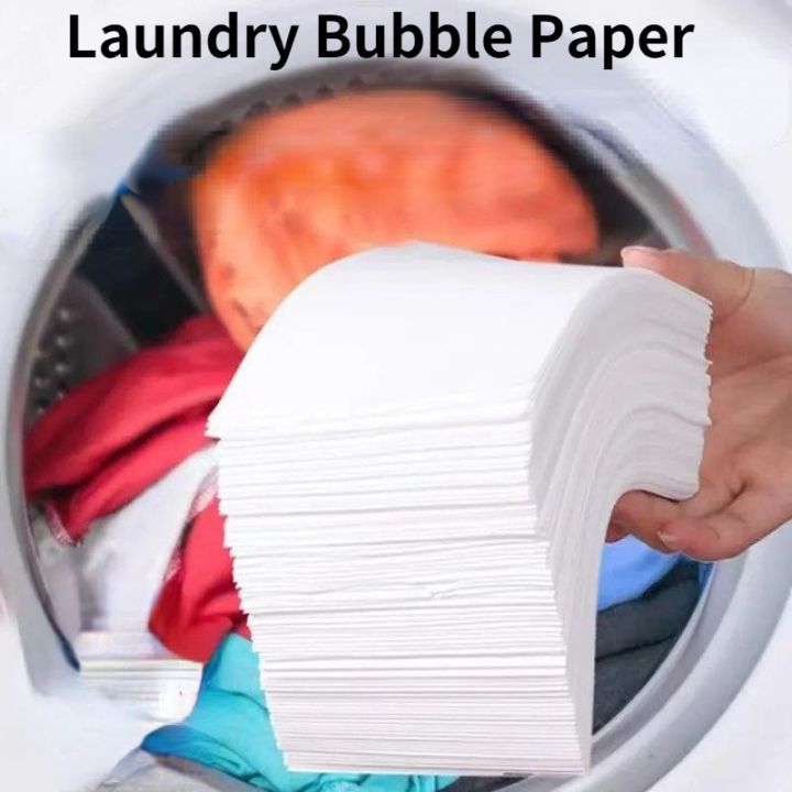{HAO CHENG} 30PCS Laundry Bubble Paper Enzyme Concentrate Deep Clean Washing Machine Laundry ...