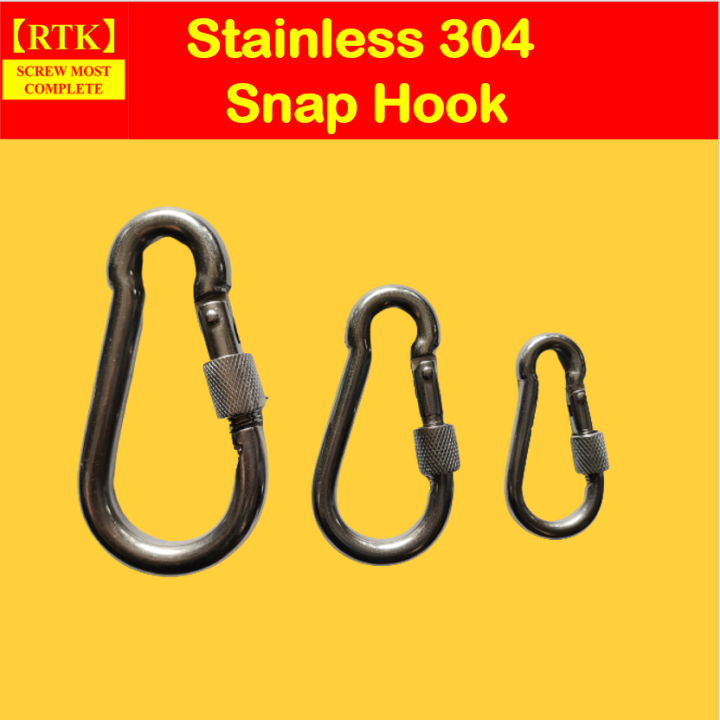 RTK 6mm-8mm Spring Link Snap Hook W/ and W/O Lock Metal Lock Carabiner ...