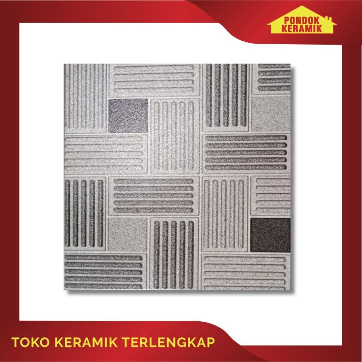 Keramik Lantai Motif Garis Minimalis 40x40 Gailac Grey | Lazada Indonesia