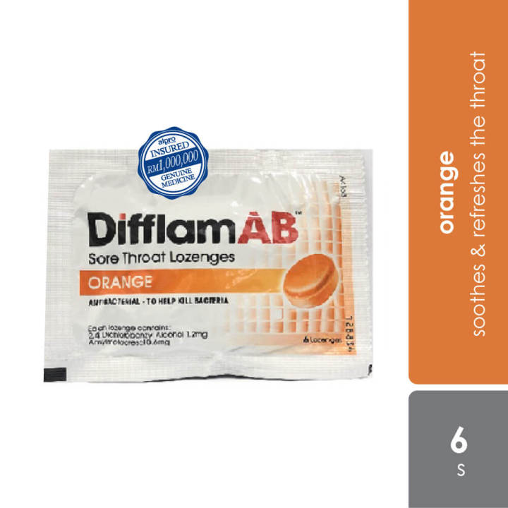 Difflam AB Lozenges (orange) 6’s |f or Sore Throat | Lazada