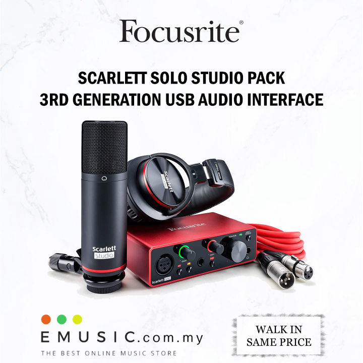 Focusrite Scarlett Solo Studio Pack 3rd Generation USB Audio Interface ...