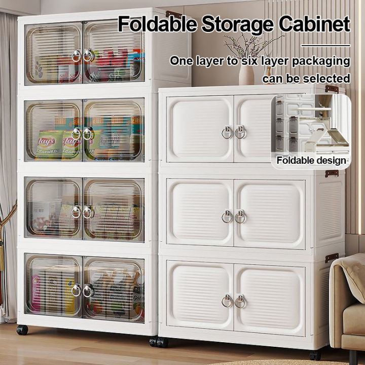 Storage Cabinet Box Magnetic Door High Transparent Plastik Almari Baju ...