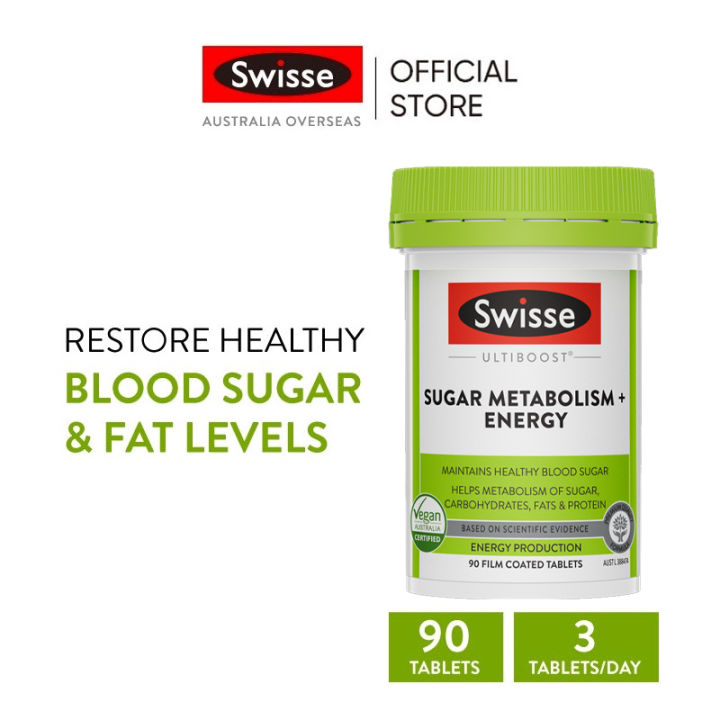 Swisse Ultiboost Sugar Metabolism+ Energy 90 Film Coated Tablets (EXP:11 2025) | Lazada PH