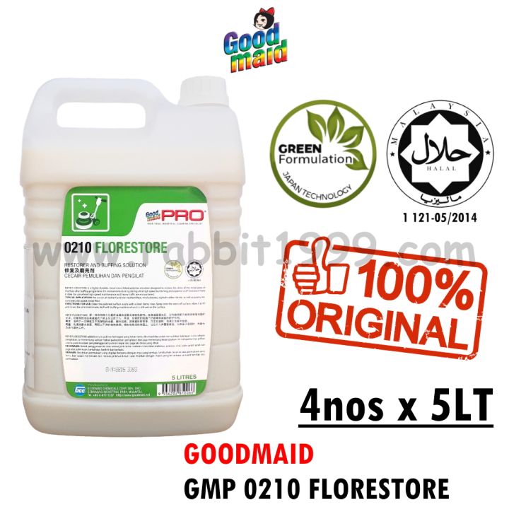 GOODMAID GMP 0210 FLORESTORE - 5Lt (x4btl) buffing solution / floor buffing / buffing floor ...