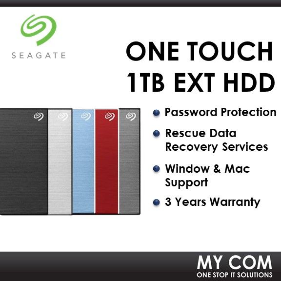 Seagate 1TB HDD One Touch Slim USB 3.0 Portable External Hard Disk ...