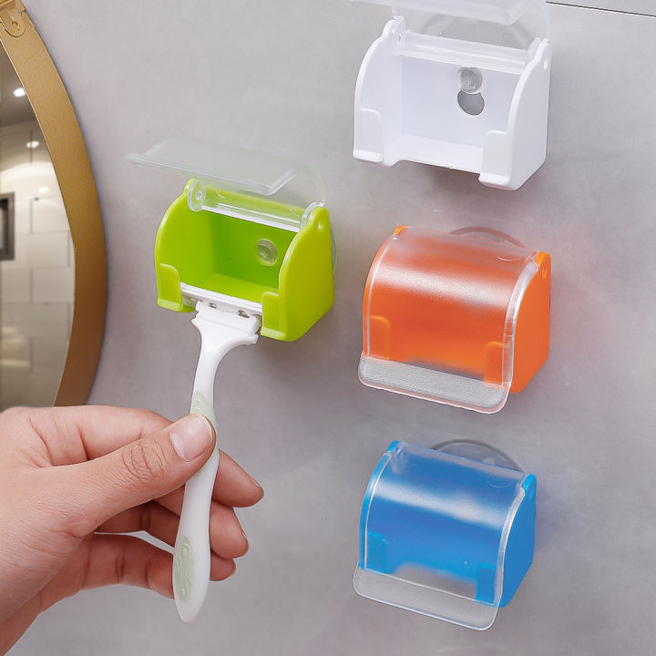 Manual Shaver Holder with Cover Suction Cup Wall-mounted Waterproof ...