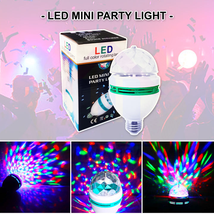 WMS-LED MINI PARTY LIGHT - LED FULL COLOR ROTATING LAMP | Lazada Indonesia