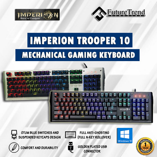Imperion KG-M10F Trooper 10 Mechanical Gaming Keyboard (OTUM BLUE ...
