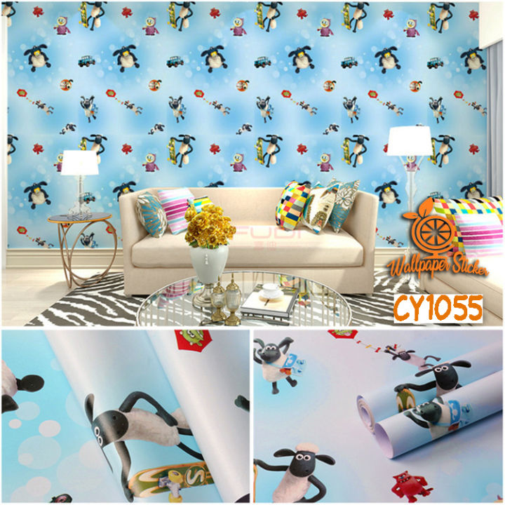 Wallpaper Stiker Dinding Motif Dan Karakter Pvc Premium Quality 45Cm X ...