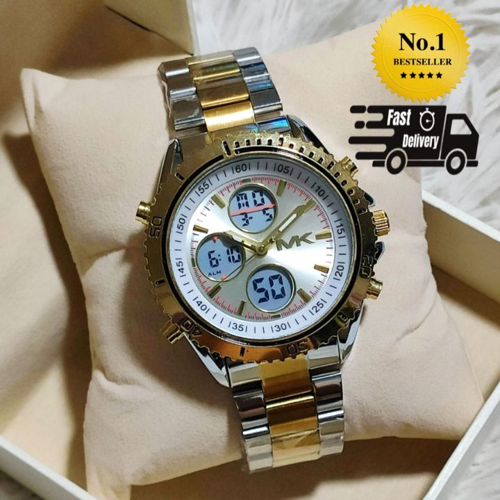 Classic Men's MK Metal Series Rotating Bezel Casual Watch Non-Tarnish ...