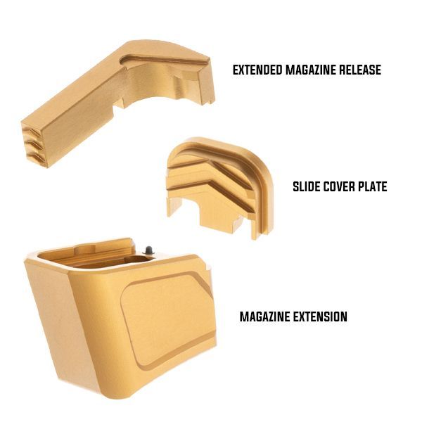 Tyrant CNC Glock Premium Set - Magazine Extension, Slide Cover Plate ...