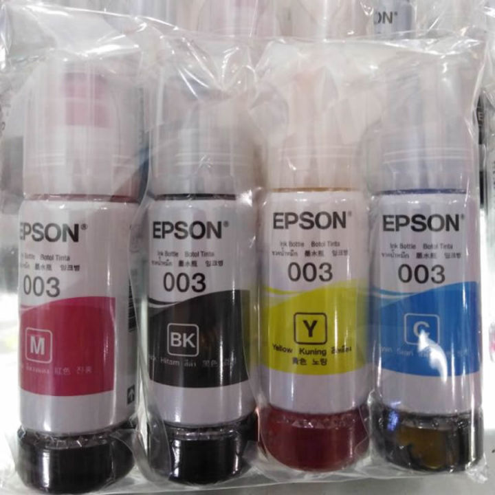 Epson 003 Original Ink Bottles BLACK C,M,Y FOR PRINTER L3110 L3150 ...