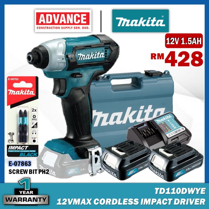 🔥SUPER VALUE🔥 MAKITA TD110D | TD110DWYE 12Vmax Cordless Impact Driver ...