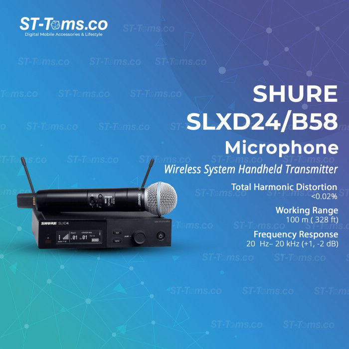 Shure SLXD24/B58 / SLXD24 B58 BETA58 Mic Wireless Transmitter | Lazada Indonesia