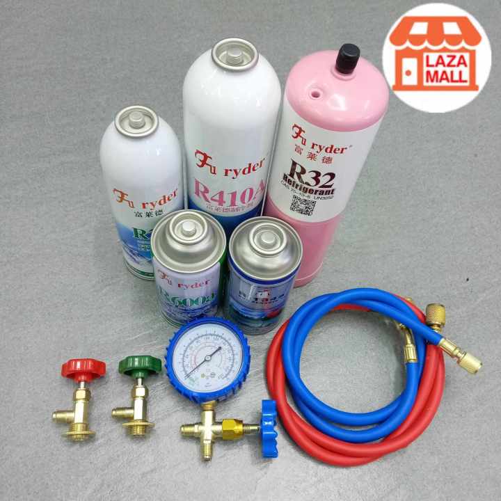 SET GAS R410A / R32 / R22 / R600a / R134a AIR CONDITIONER/ REFILL GAS AIRCOND KERETA / RUMAH ...