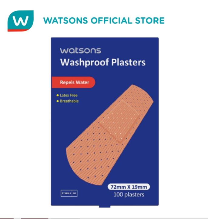 WATSONS Washproof Repels Water 100 Plasters | Lazada PH