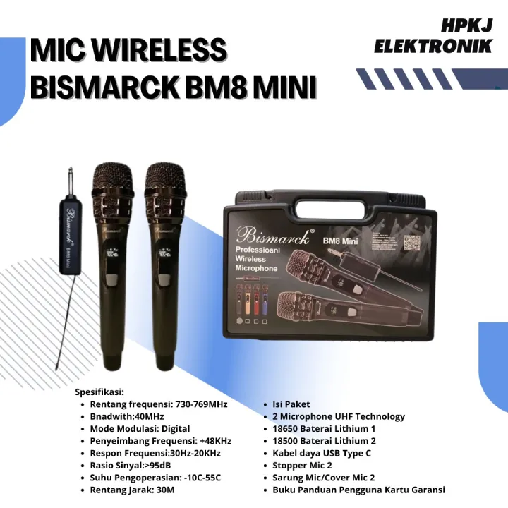 Mic Wireless Bismarck BM-8 Mini / Microphone BM8 Mini | Lazada Indonesia