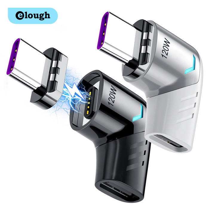 Elough 120W USB C To Type C Magnetic Adapter 90 Degree Fast Charging ...