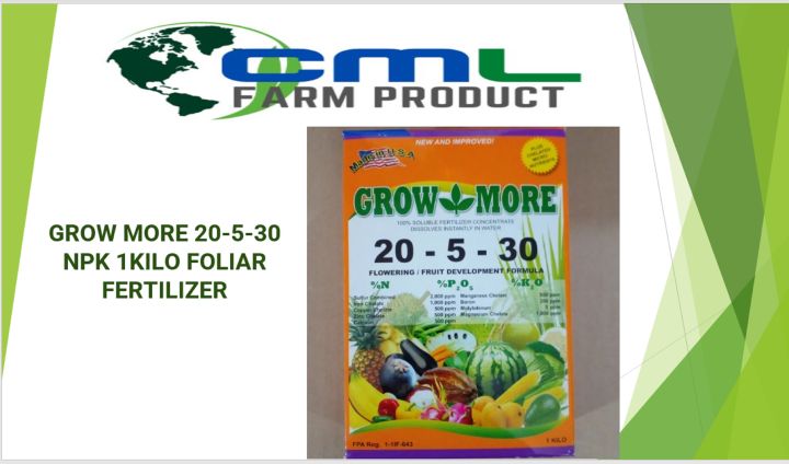 GROW MORE 20-5-30 NPK 1KILO FOLIAR FERTILIZER | Lazada PH