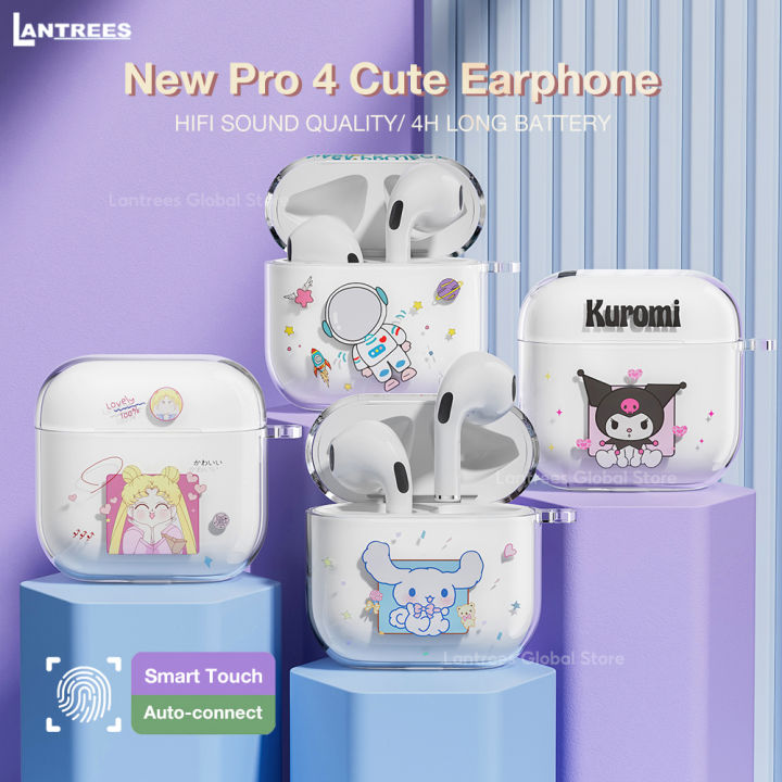 หูฟังบลูทูธ Cute Pro 4 พร้อมเคสป้องกัน หูฟังไร้สายขนาดเล็กพร้อมไมโครโฟน ...