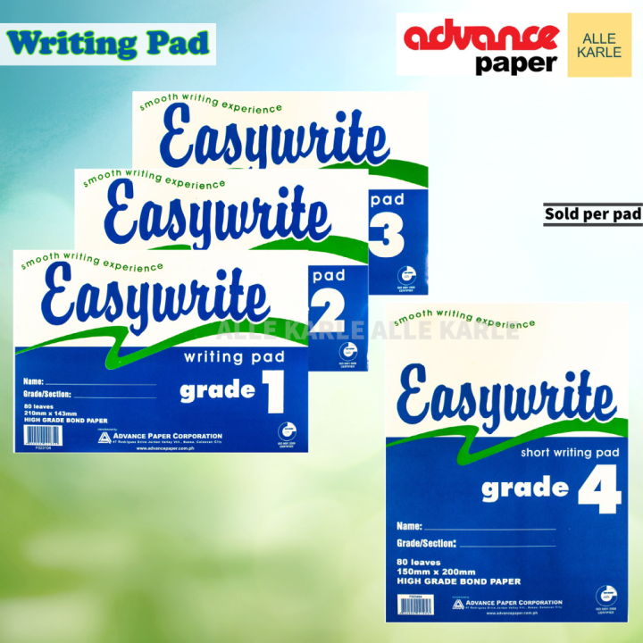 Easywrite Writing Pad | Grade 1 2 3 4 | 80 lvs | Alle Karle | Lazada PH